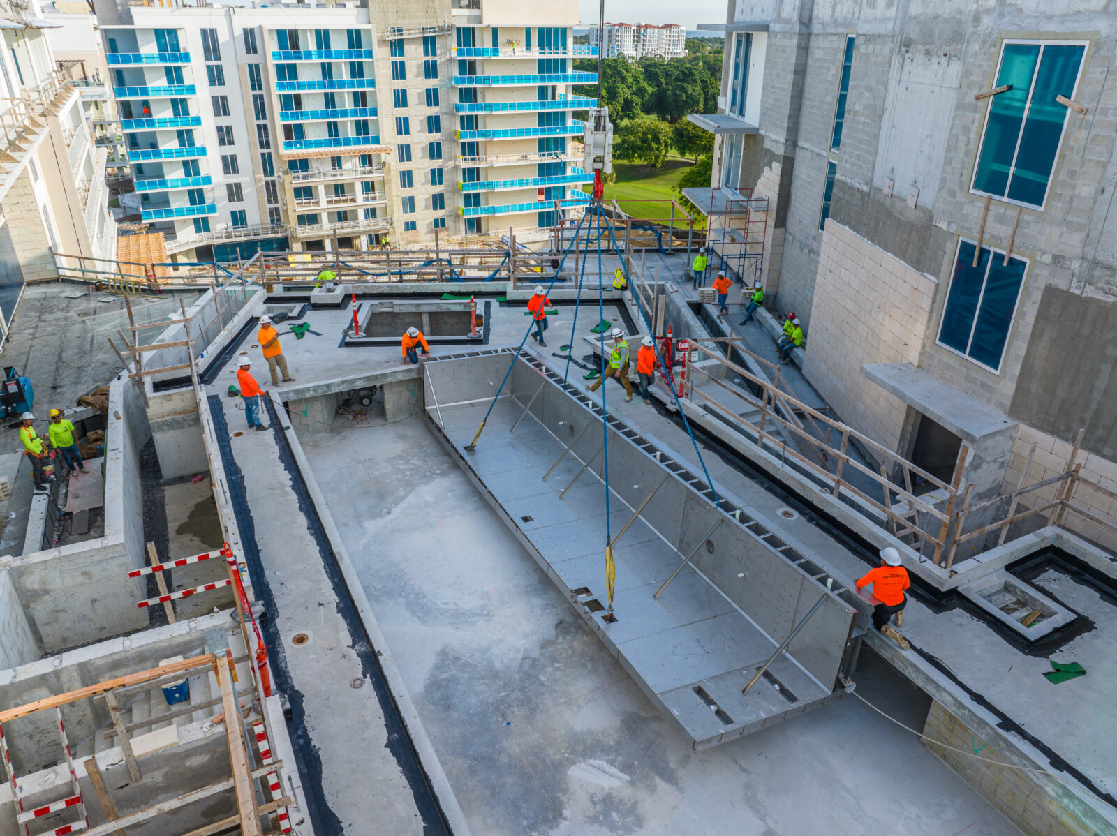 Crane Flies in Pool for Boca Raton’s ALINA Residences